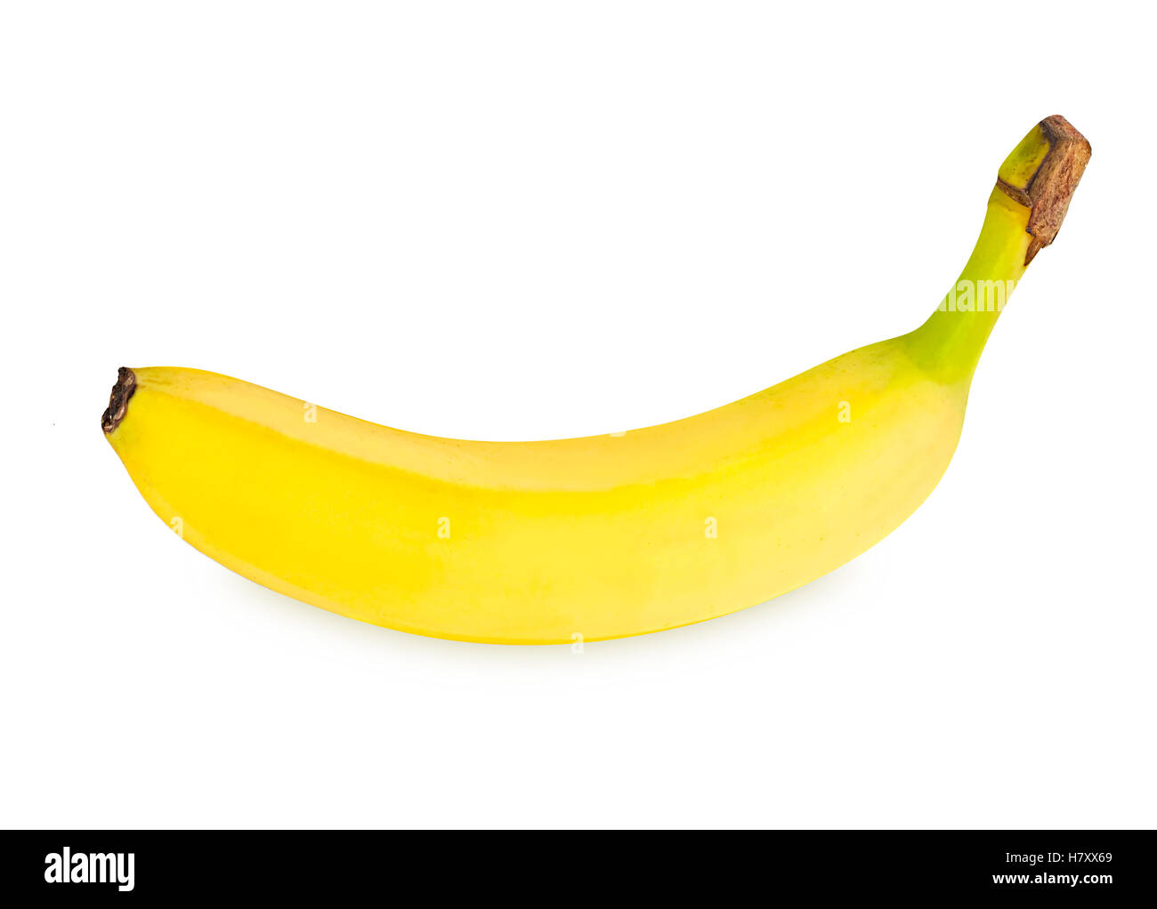 single yellow banana fruit isolated on white background Stock Photo - Alamy