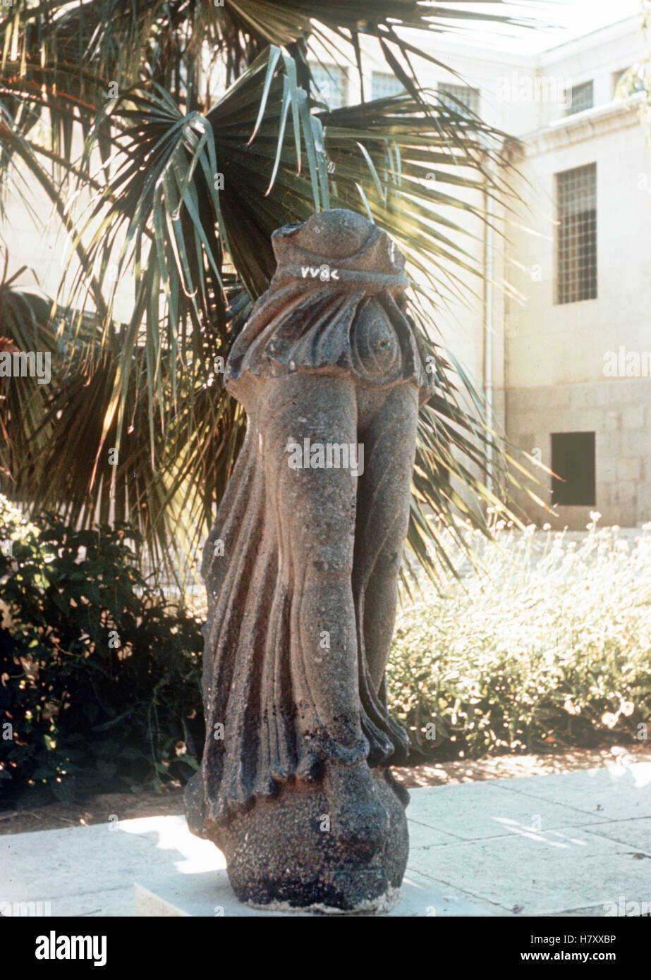 View of a Part of a statue in the National Museum of Damascus in Syria ...