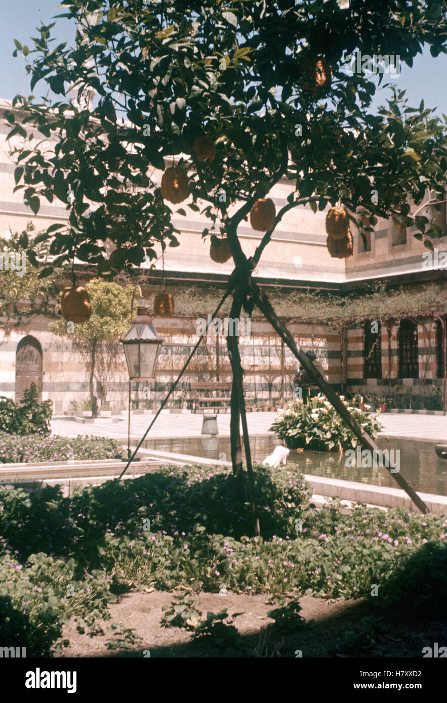 The inner court yard of the Azm Palace in the syrian city of Damascus ...