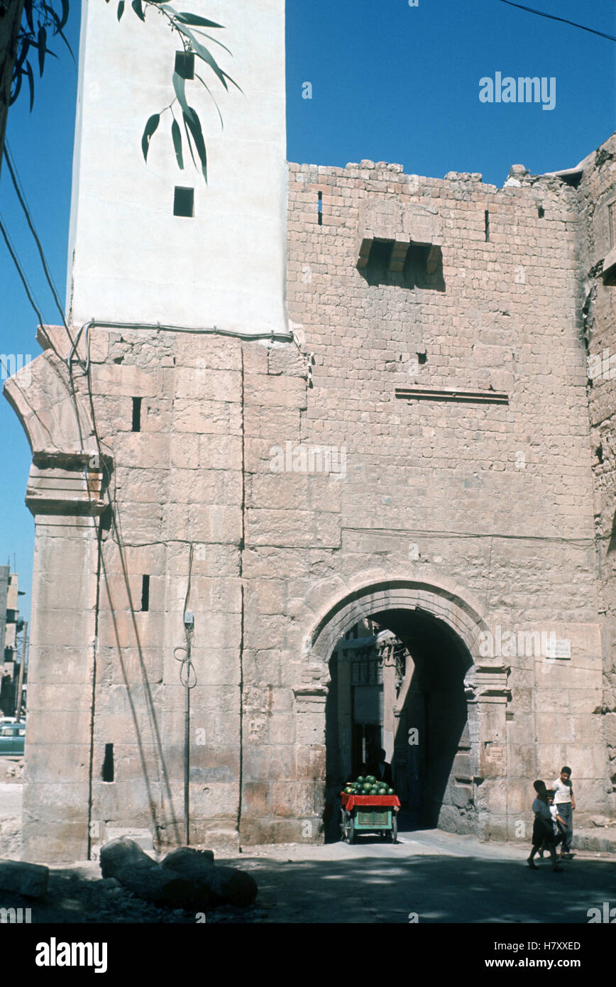A gate in the old town of the syrian city of Damascus, Syria August ...