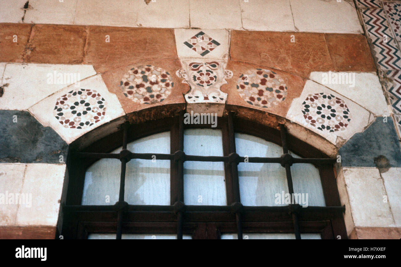 The detail of a window arch in the Azm Palace in the syrian city of ...