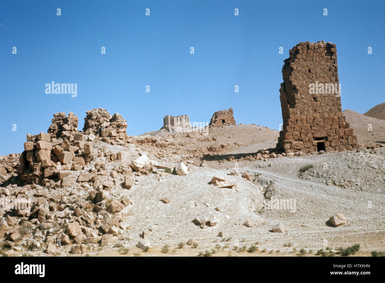 One of the tower tombs at the archeological site at the ancient Syrian ...