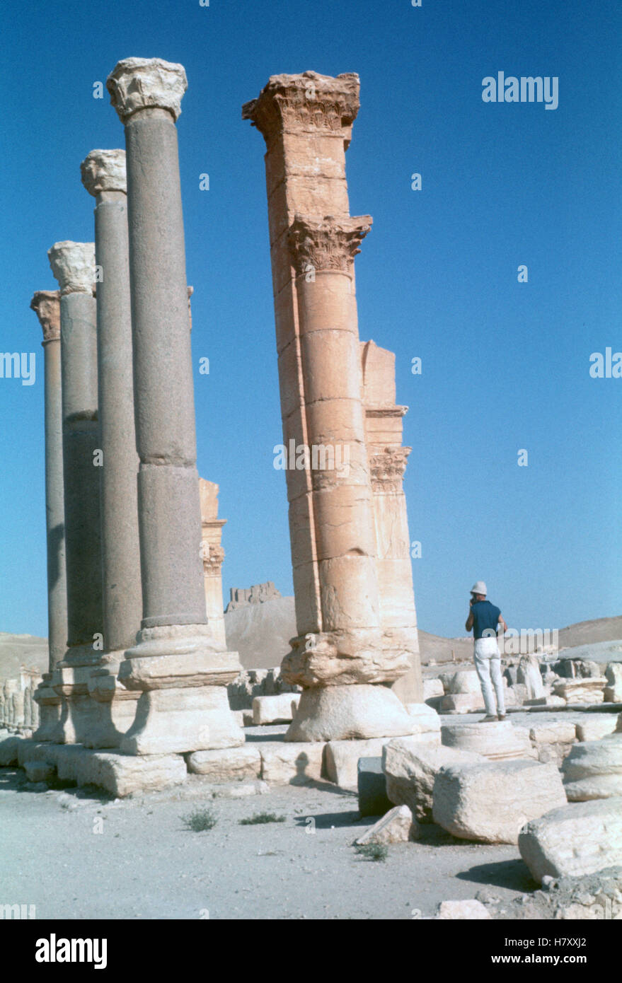 Columns at the ancient Syrian city of Palmyra, Syria, September 1974 ...