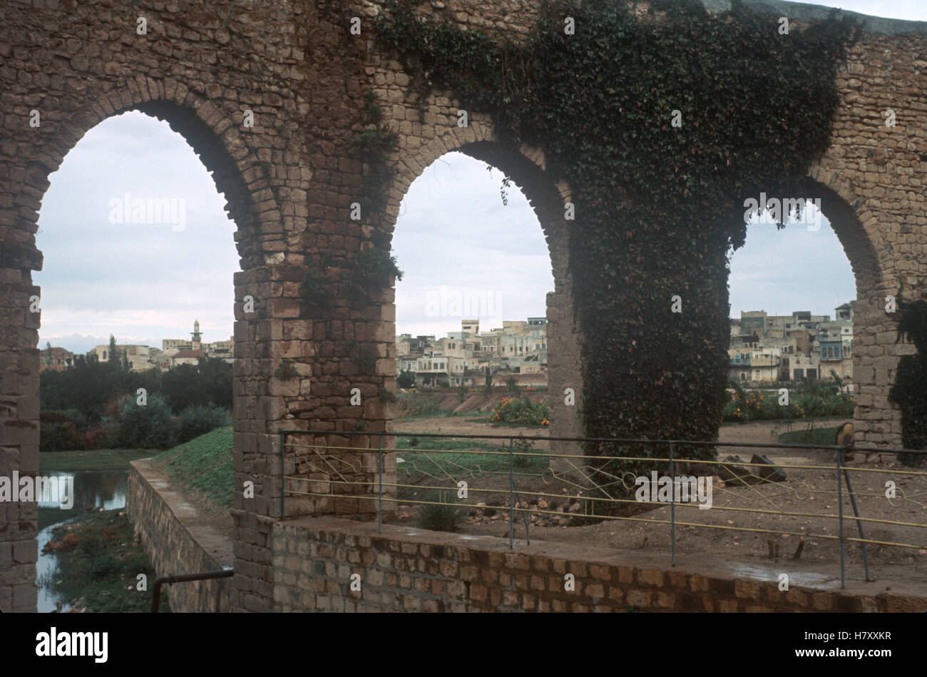 A Aqueduct in the syrian city of Hama, Syria November 1963. | Stock ...