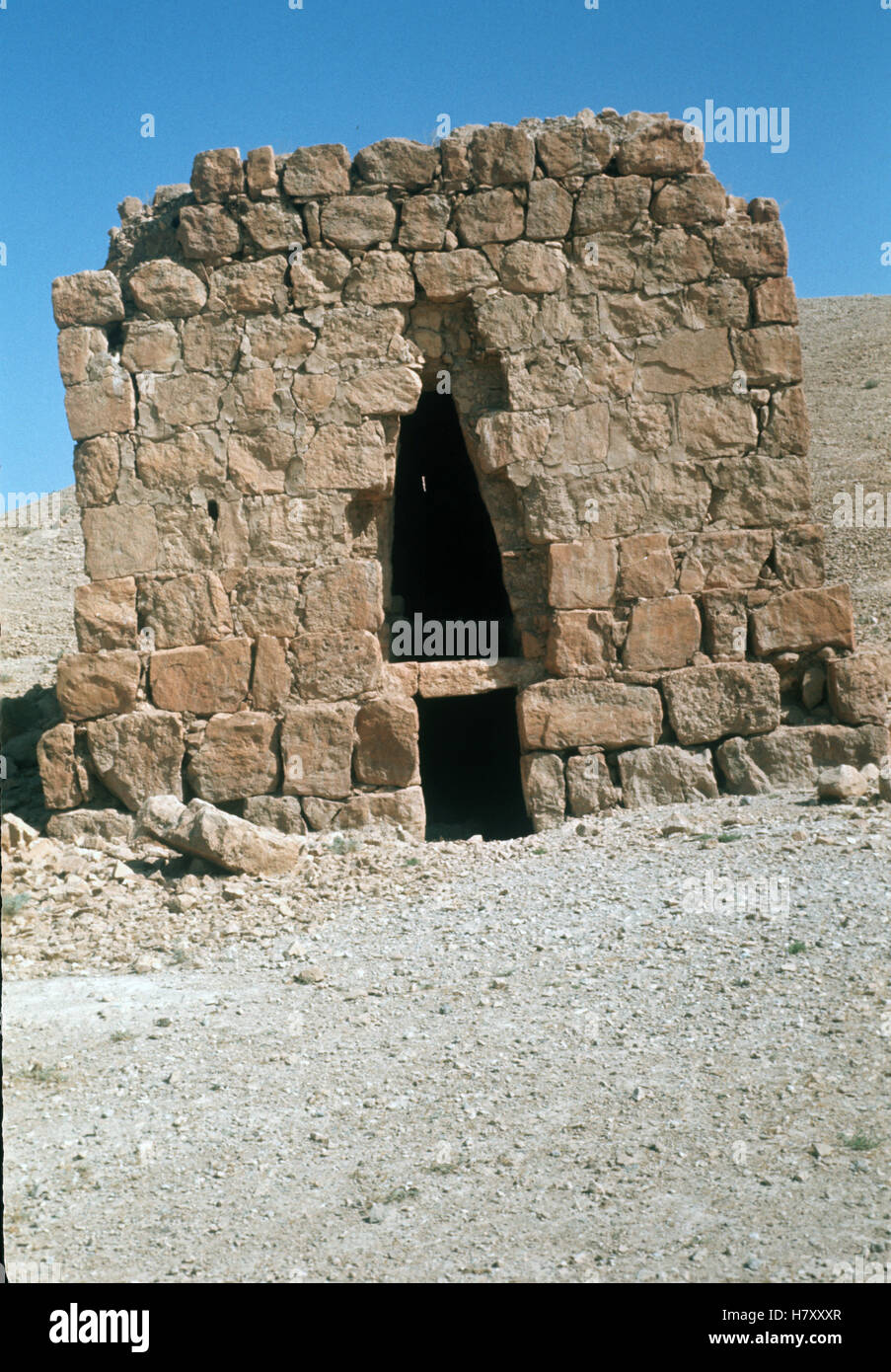 One of the tomb towers close to the ancient Syrian city of Palmyra ...