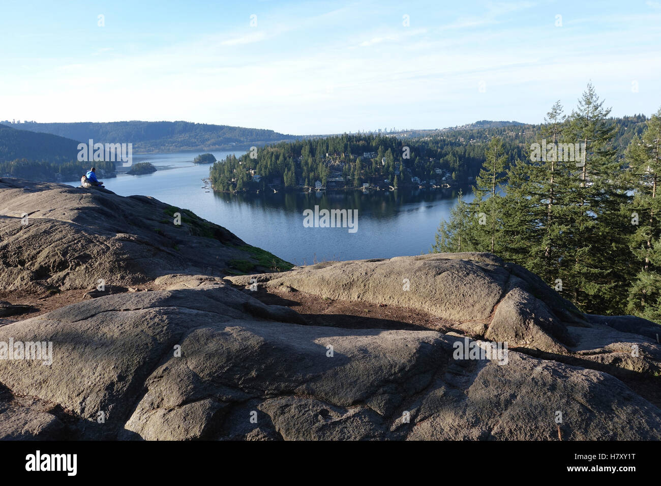 View from Quarry Rock, hike up from Deep Cove, North Vancouver, looking ...