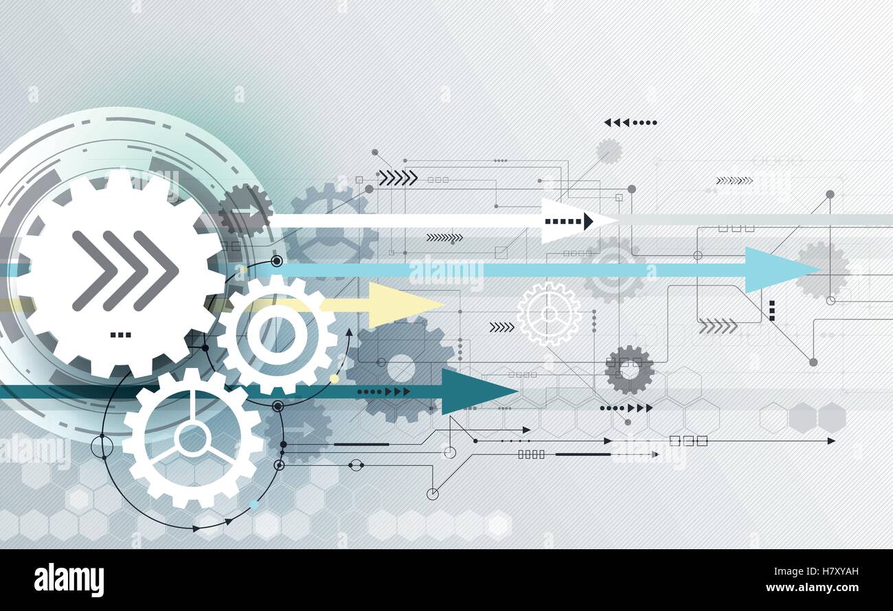 Vector abstract futuristic technology, gear wheel engineering and ...