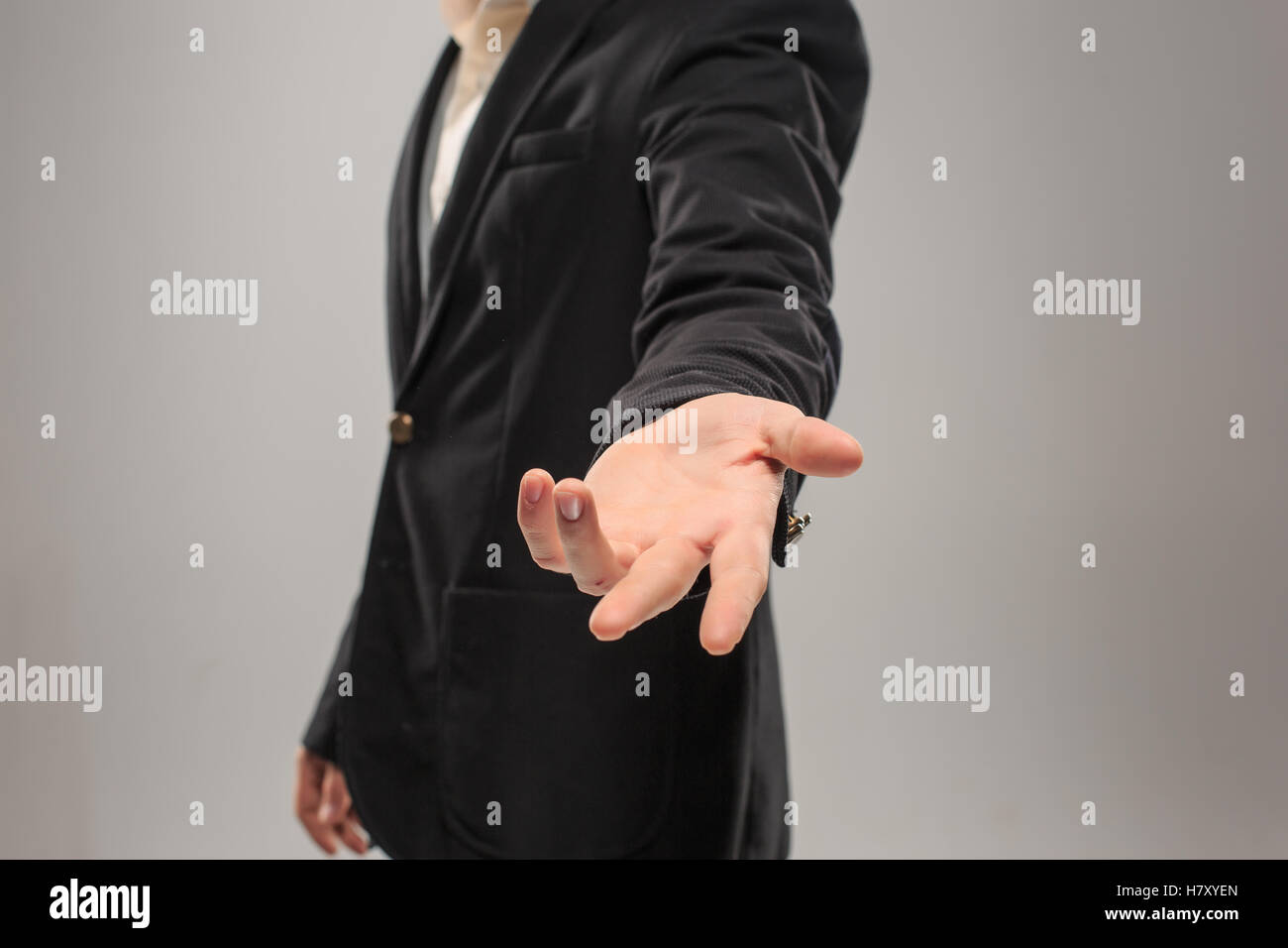 Dressed in a business suit caucasian male hand Stock Photo - Alamy