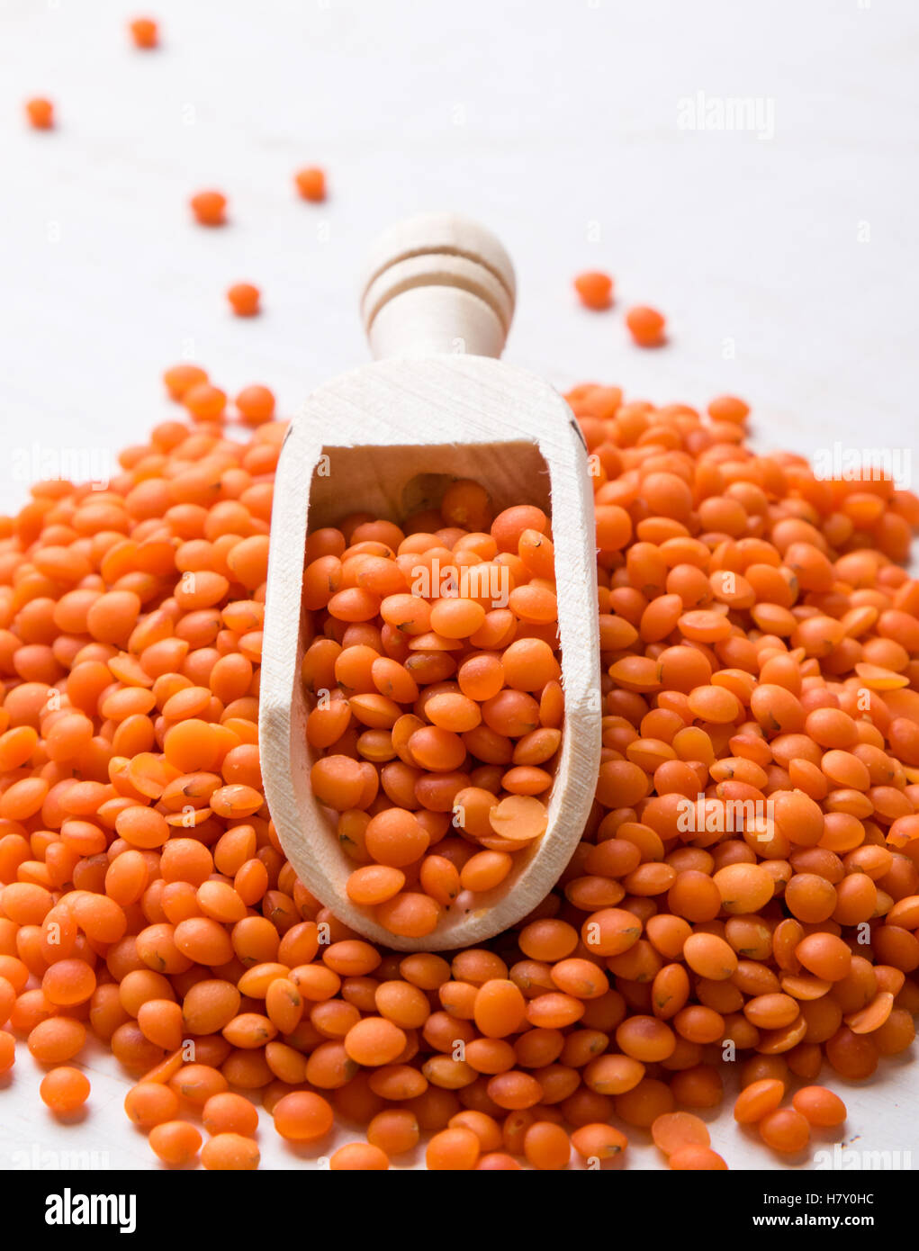 natural organic dry lentils on table with scoop Stock Photo - Alamy