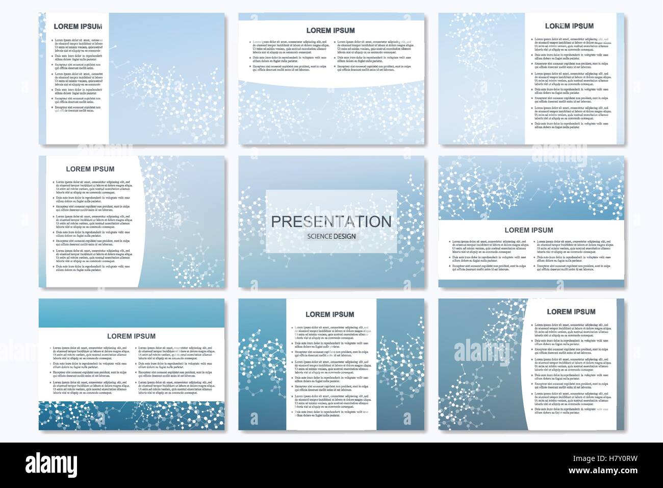 Set of modern business presentation templates in A4 size. Connection ...