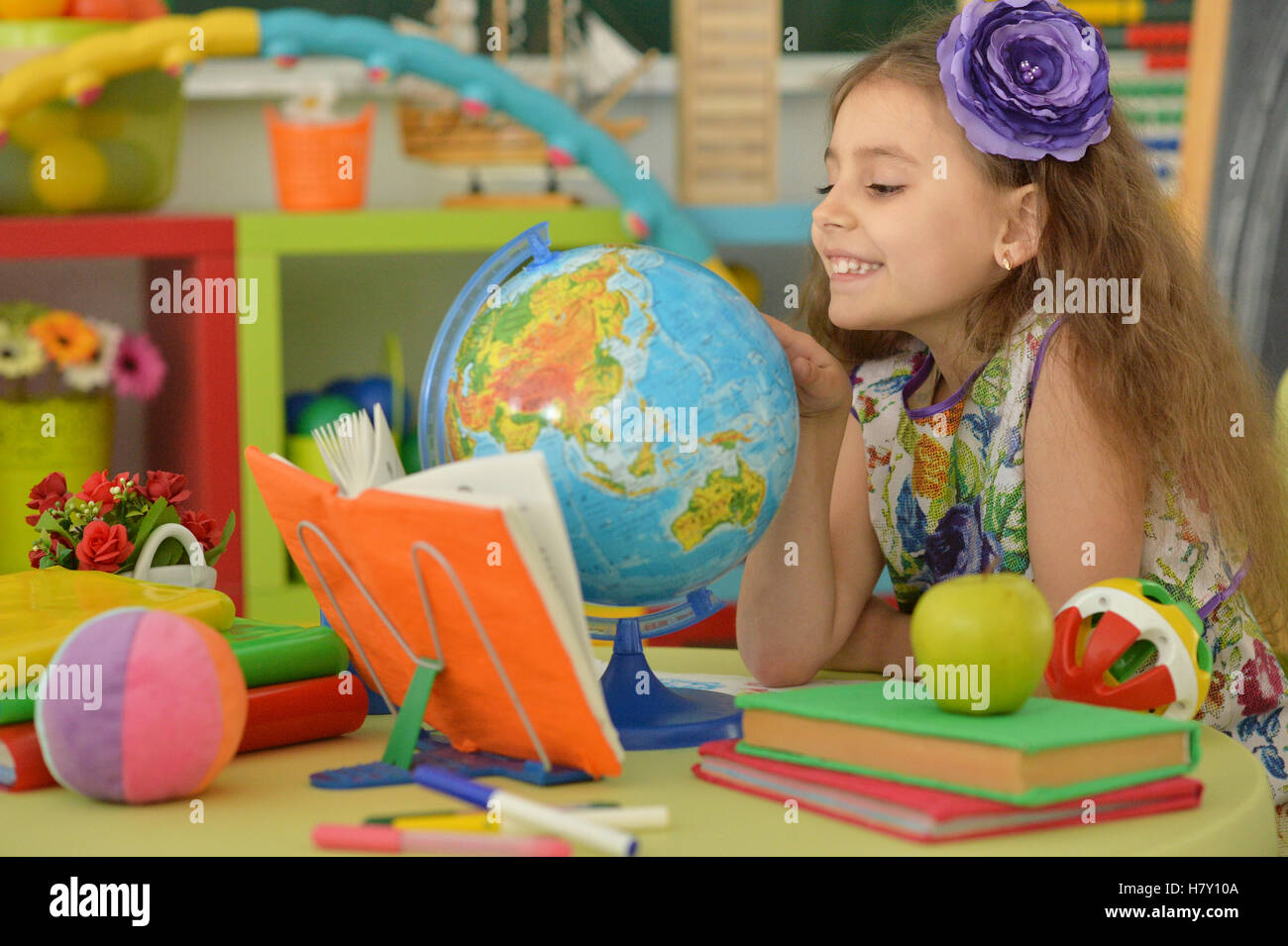 Cute student girl at class Stock Photo - Alamy