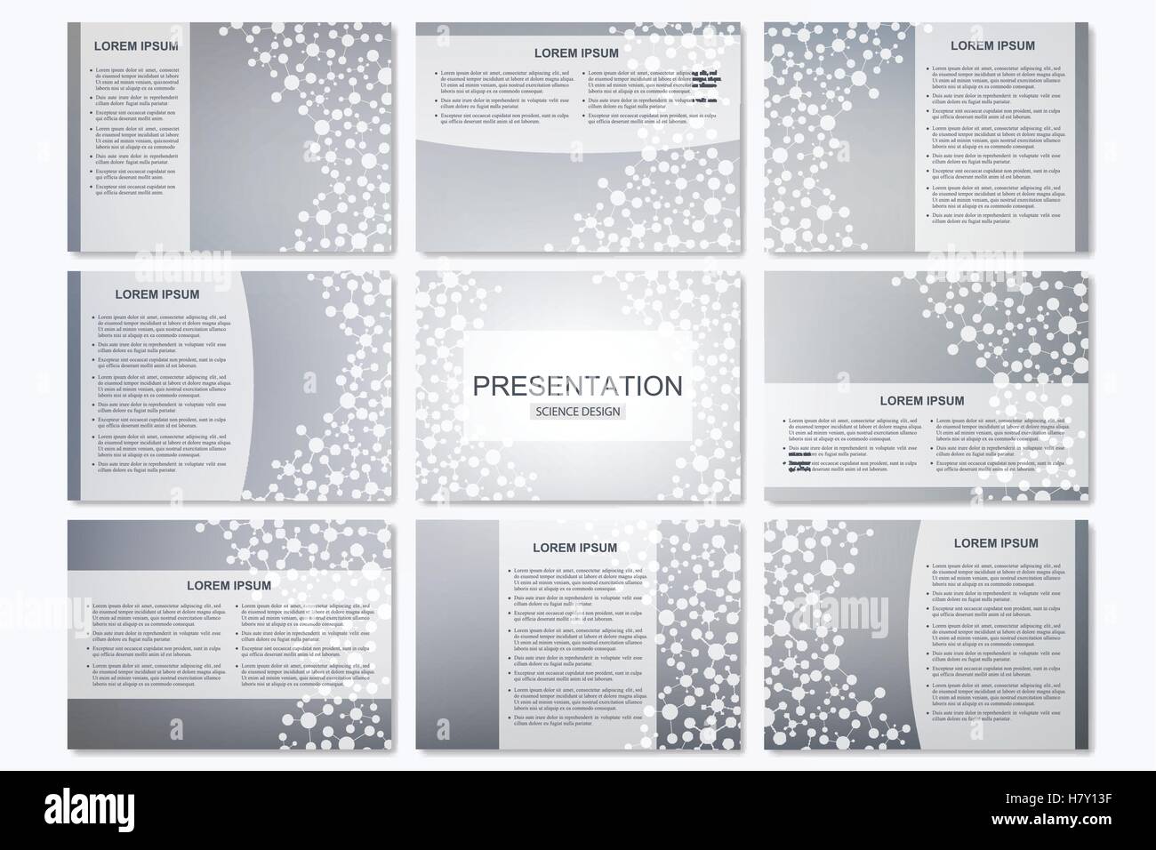 Set of modern business presentation templates in A4 size. Connection ...