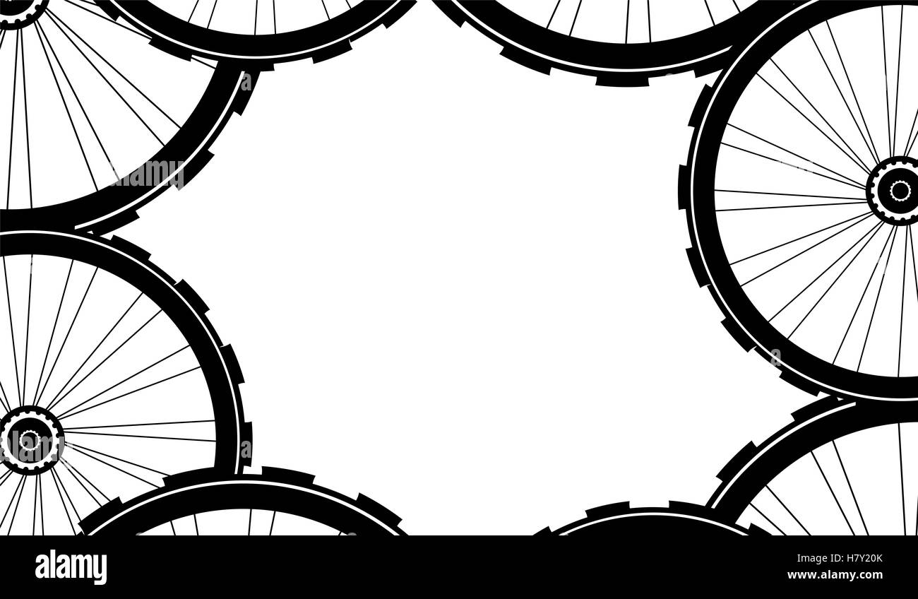 road and mountain bike wheels and tires pattern Stock Photo - Alamy