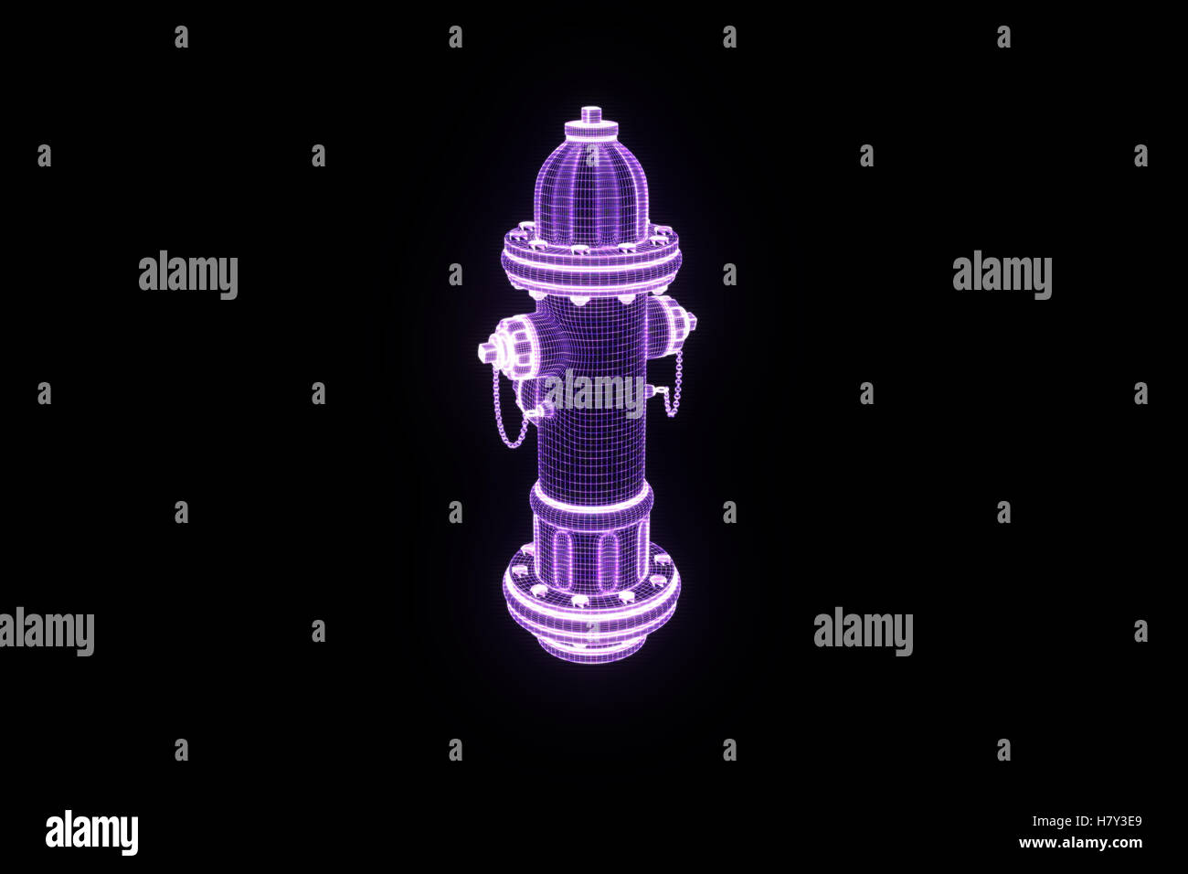 Fire Hydrant in Hologram Wireframe Style. Nice 3D Rendering Stock Photo ...