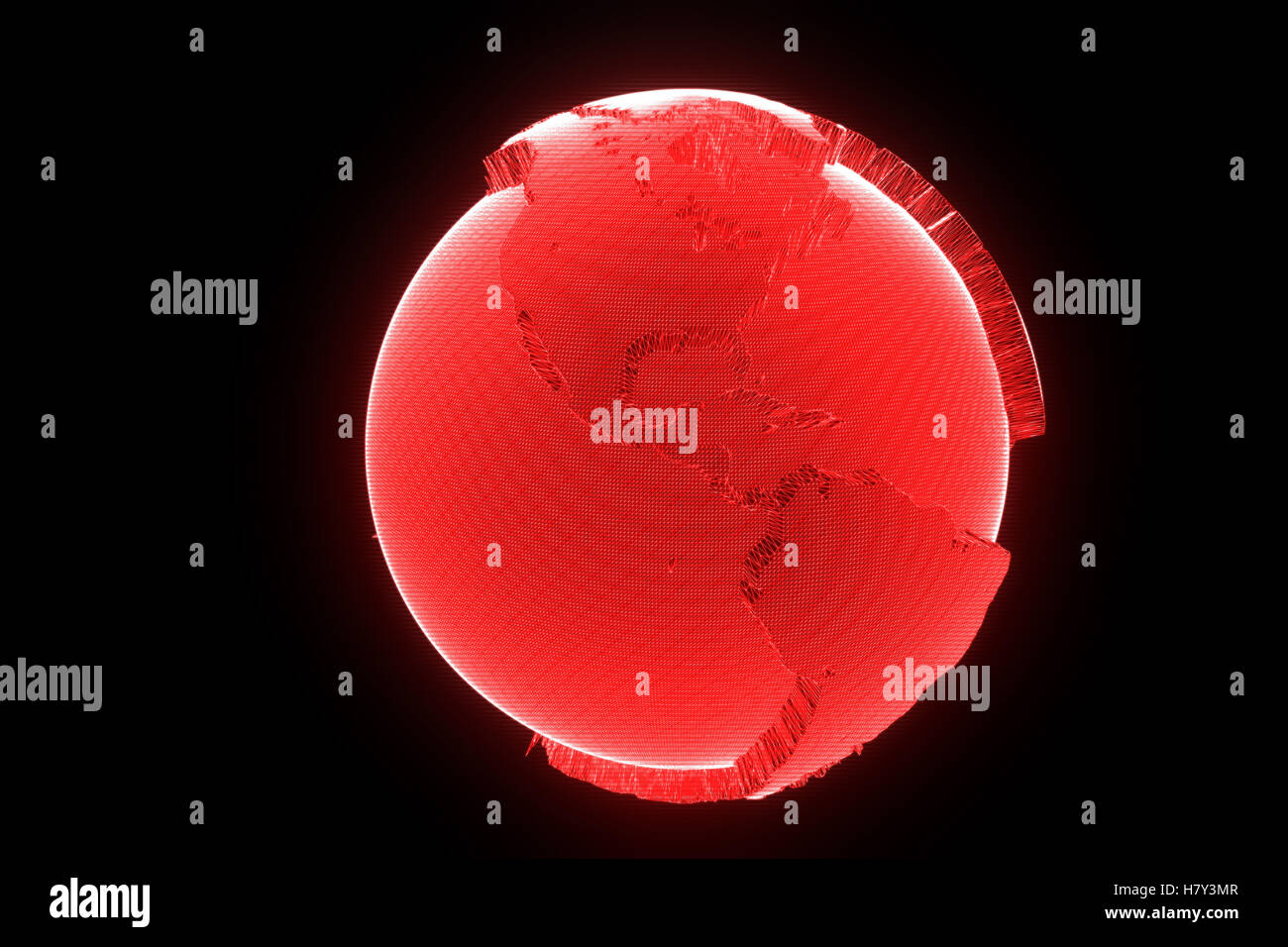 Earth in Wireframe Hologram Style. Nice 3D Rendering Stock Photo - Alamy
