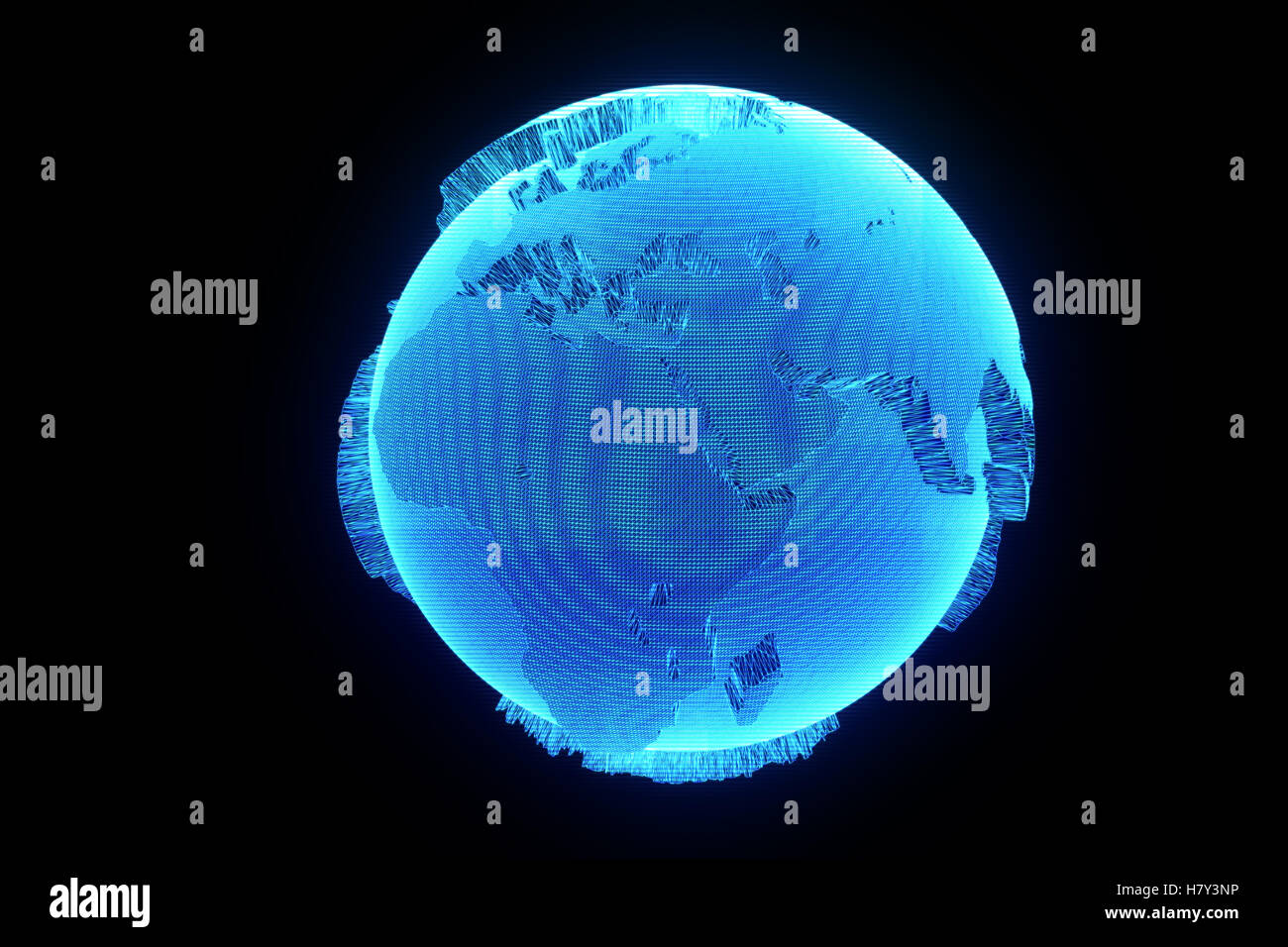 Earth in Wireframe Hologram Style. Nice 3D Rendering Stock Photo - Alamy