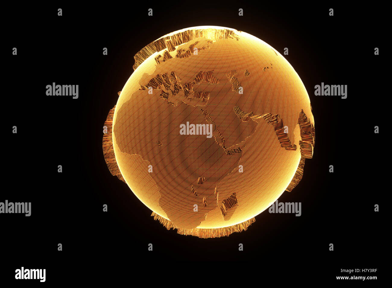 Earth in Wireframe Hologram Style. Nice 3D Rendering Stock Photo - Alamy