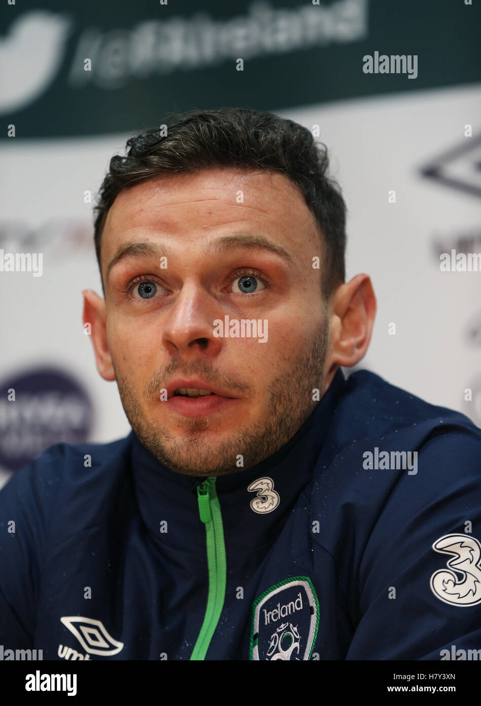 Republic of Ireland's Andy Boyle during a press conference at the FAI ...