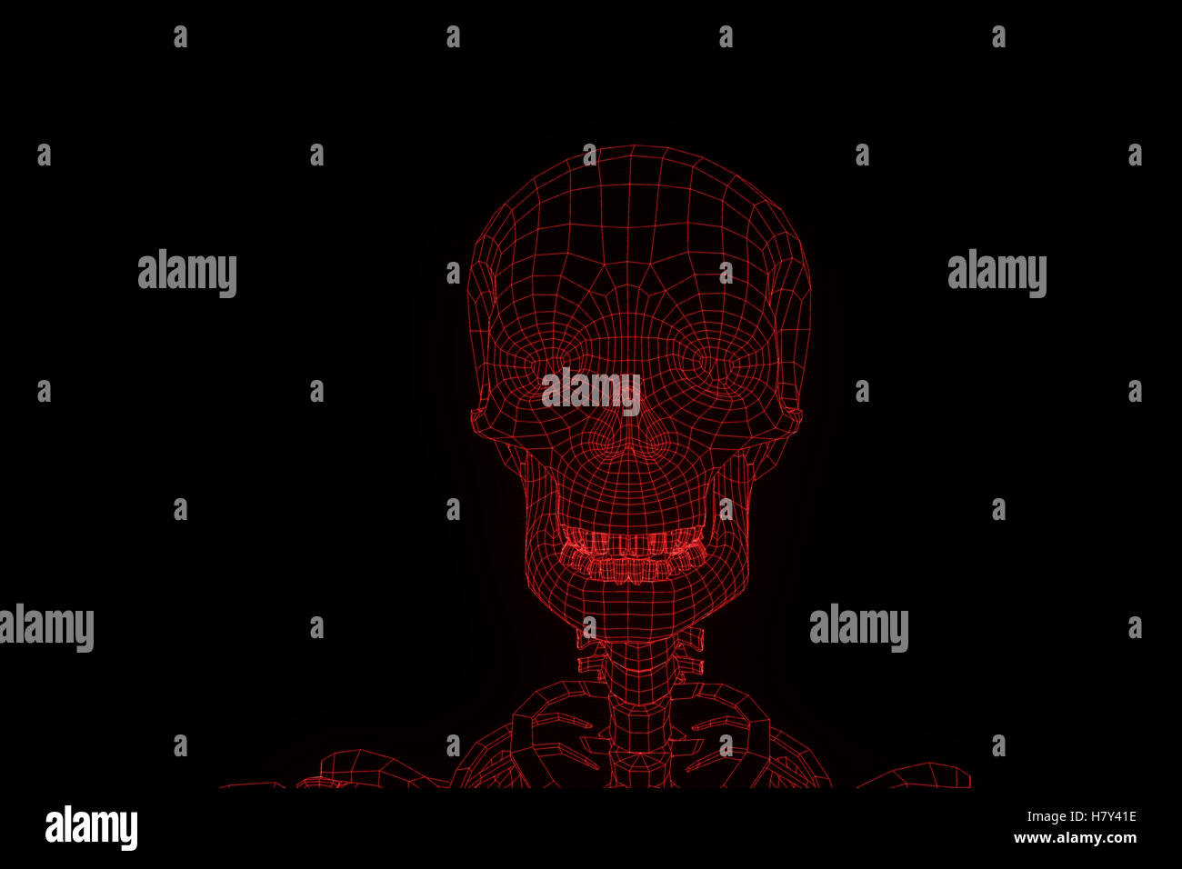 Human Skeleton Wireframe Hologram in Motion. Nice 3D Rendering Stock ...