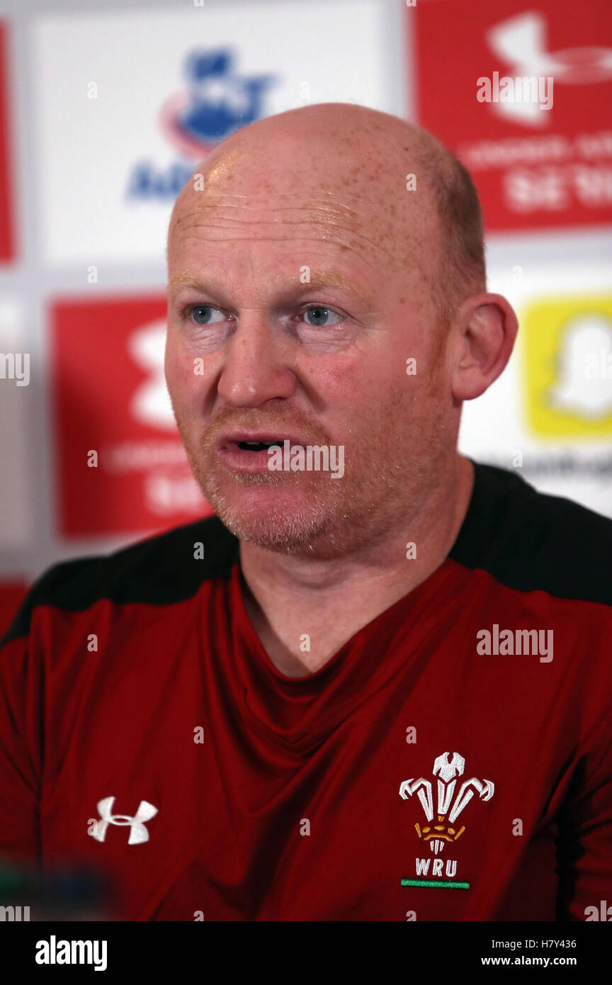 Wales kicking coach Neil Jenkins during a press conference at the Vale ...