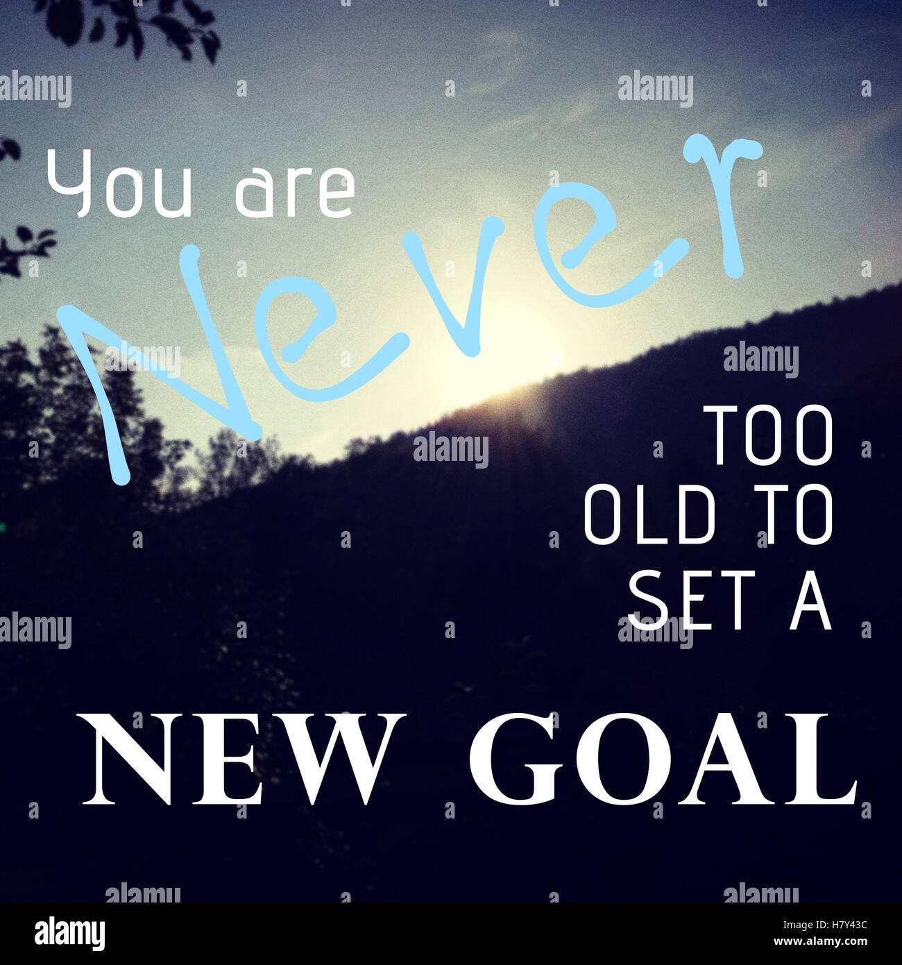 Motivational message on blurred background with vintage filter as ...