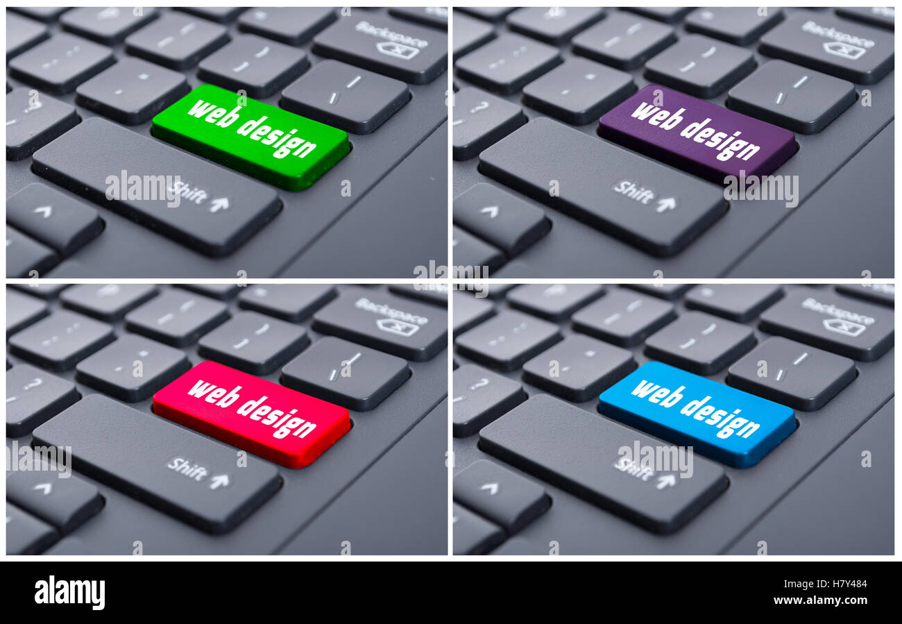Keyboard with web design button as browser optimization concept Stock ...