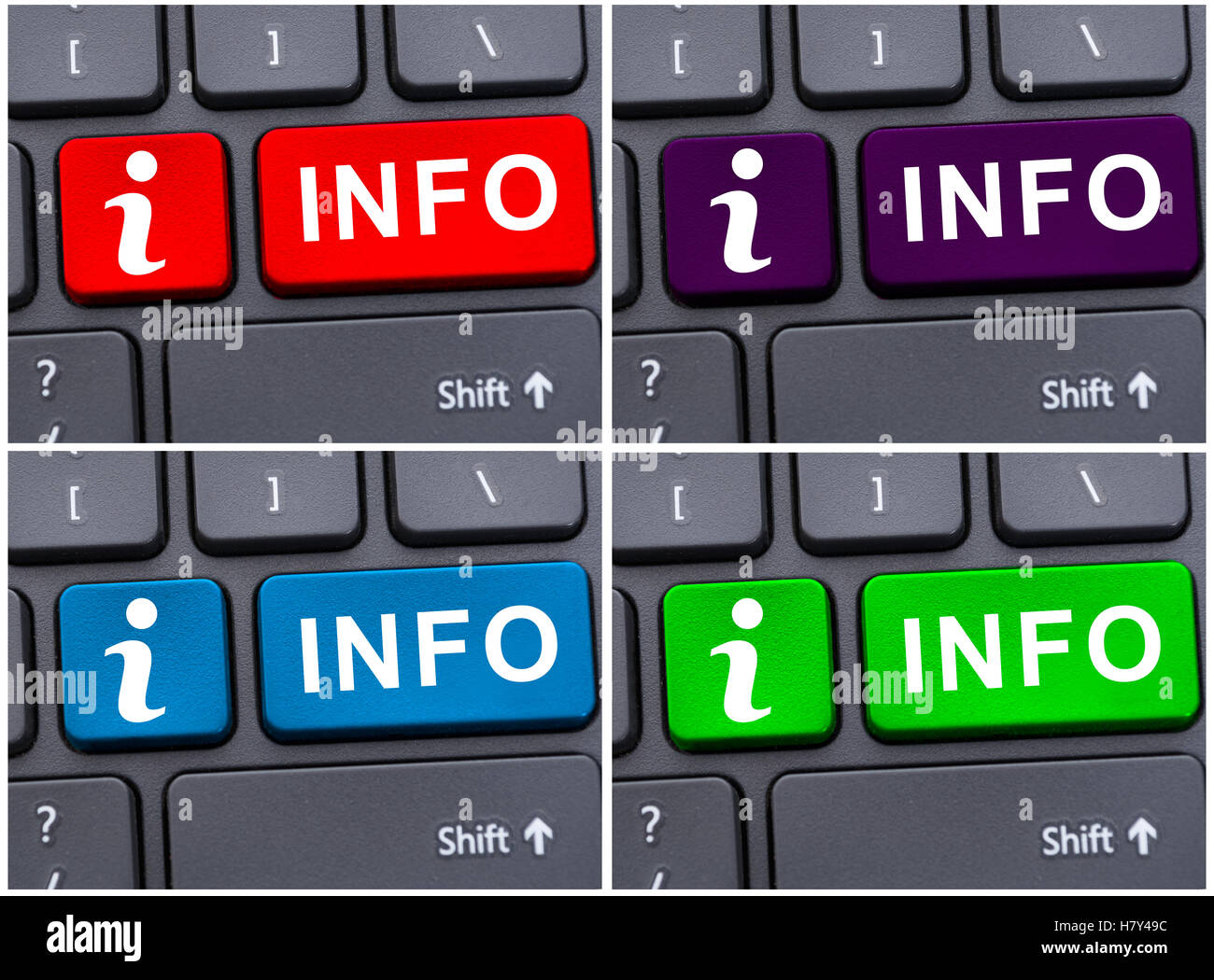 Info button on laptop keypad as announcement or feedback concept Stock ...