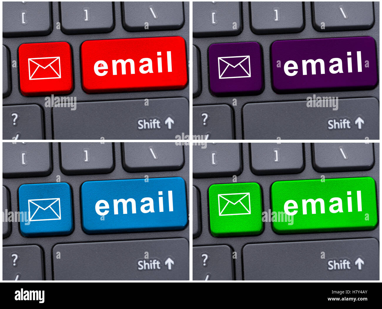 Closeup picture of email button on modern keypad with envelope symbol ...