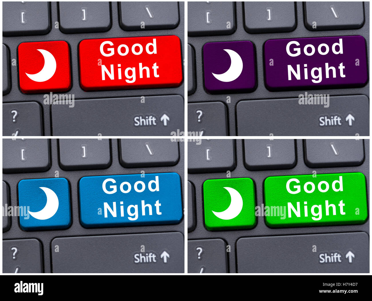 Computer keyboard with good night button as end concept Stock Photo - Alamy