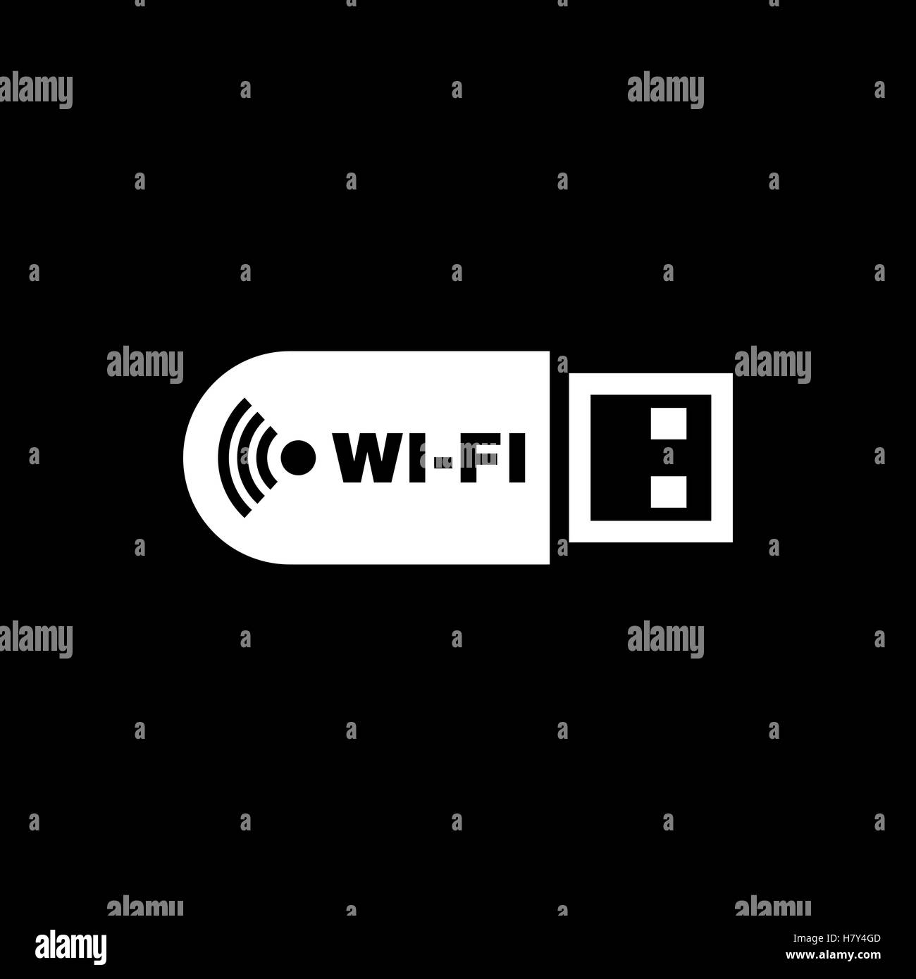The wifi adapter icon. Transfer and connection, data, wifi symbol. UI ...