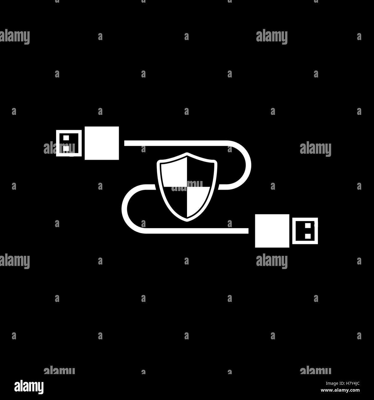 The secure connection icon. Transfer and connection, data, antivirus ...
