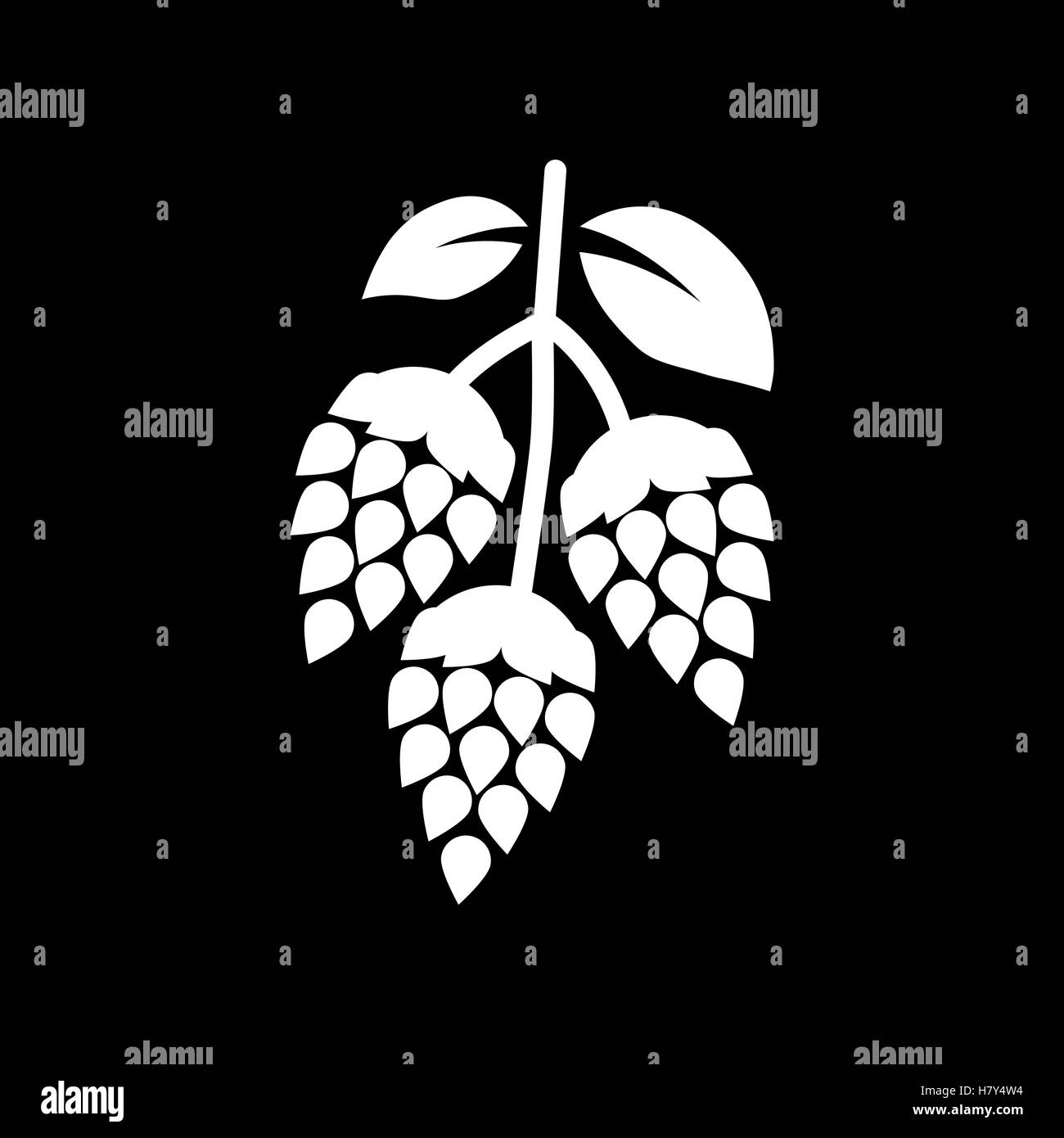 Hops icon. Beer and hop, Hops symbol. UI. Web. Logo. Sign. Flat design ...