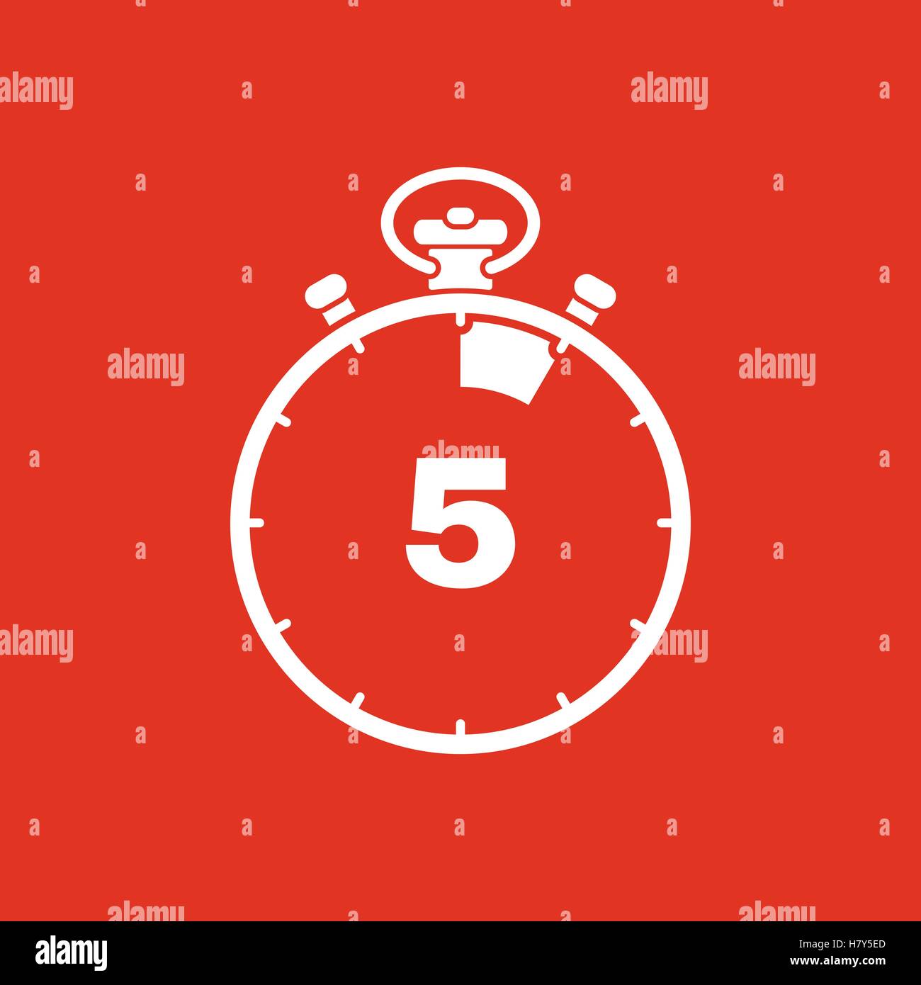 The 5 seconds, minutes stopwatch icon. Clock and watch, timer ...