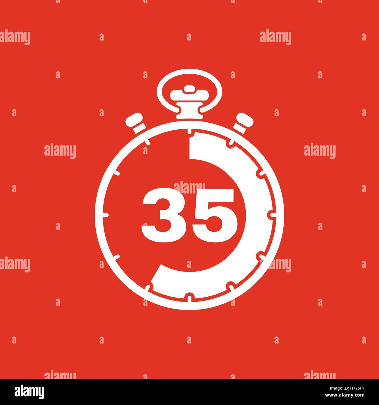 The 35 seconds, minutes stopwatch icon. Clock and watch, timer ...