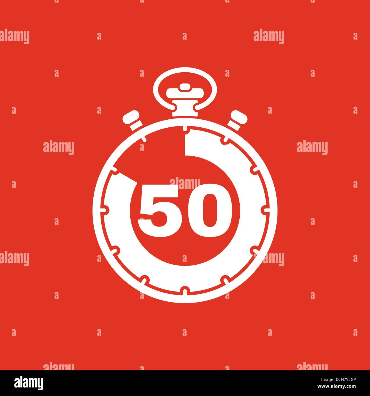 The 50 seconds, minutes stopwatch icon. Clock and watch, timer ...