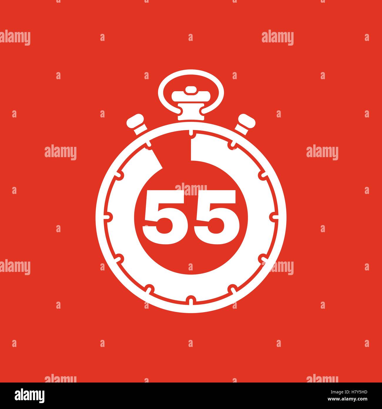 The 55 seconds, minutes stopwatch icon. Clock and watch, timer ...