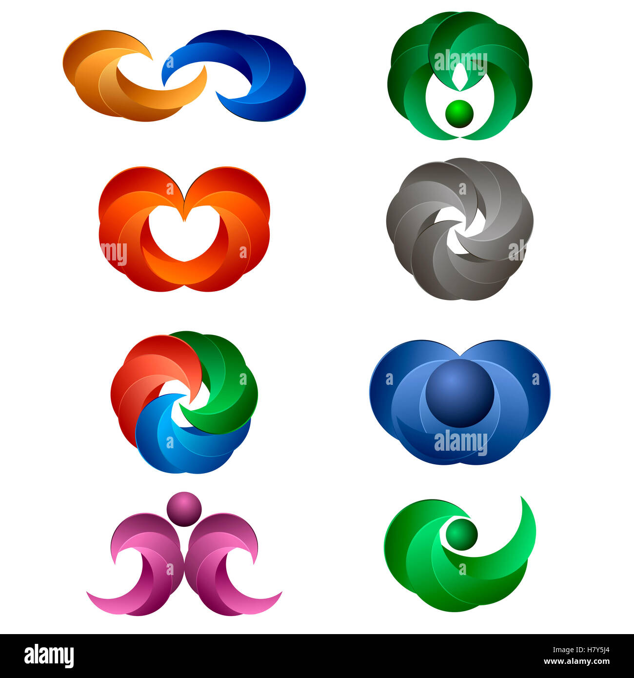 Set of Colored Icons Stock Photo - Alamy
