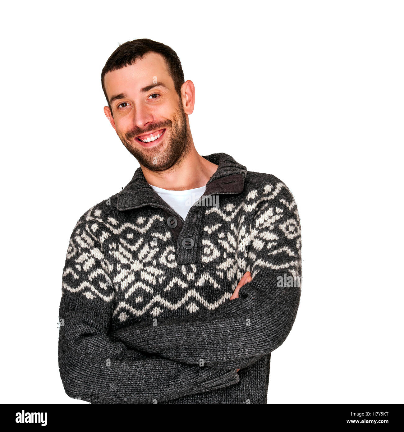 Handsome man wearing sweater Stock Photo - Alamy