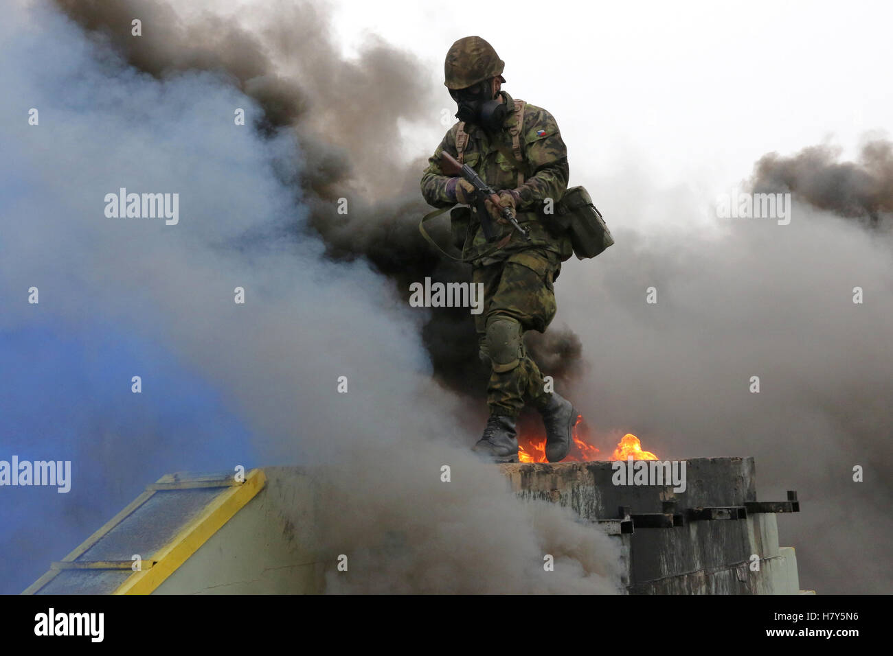 Exercise of active military reserves, soldier, Czech Army Stock Photo ...