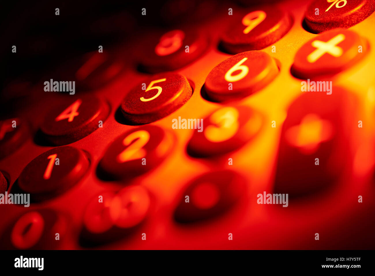 full frame red illuminated numeric keypad detail Stock Photo - Alamy