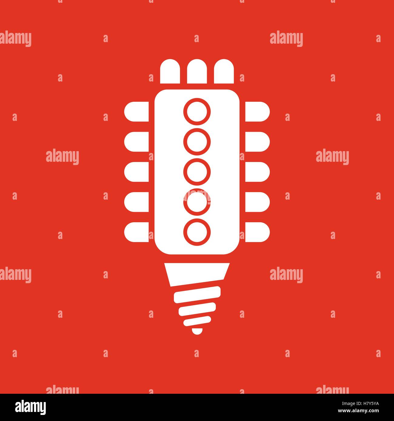 The led lamp icon. Lamp and bulb, lightbulb, CFL, luminodiode symbol.UI ...