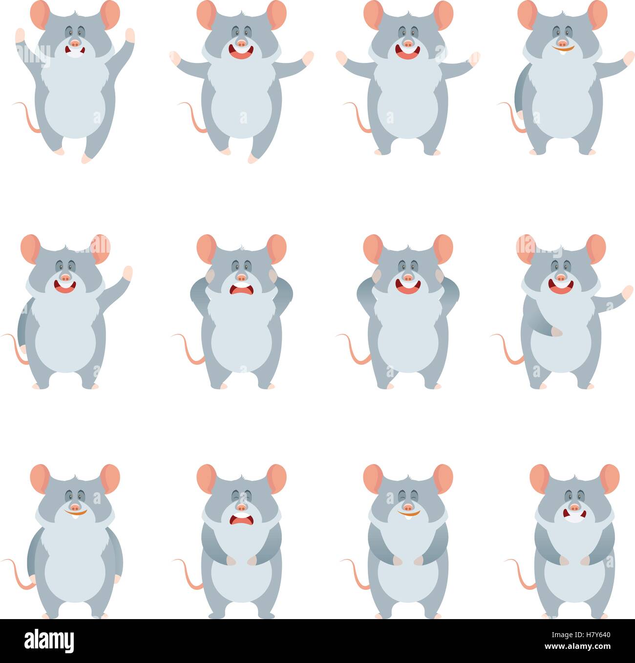 Vector image of the Set of flat mouse icons Stock Vector Image & Art ...