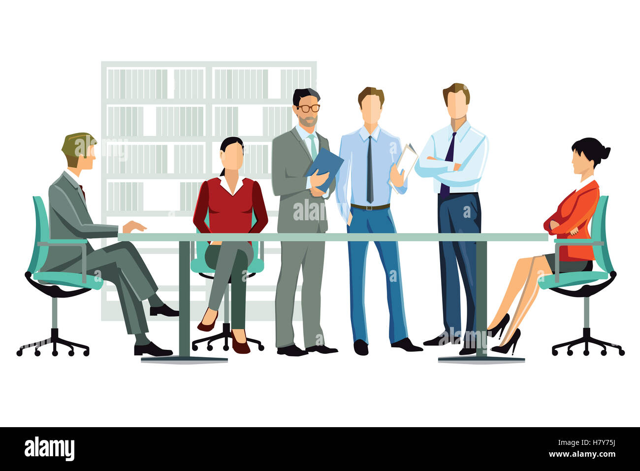discuss office employees counted Stock Photo - Alamy