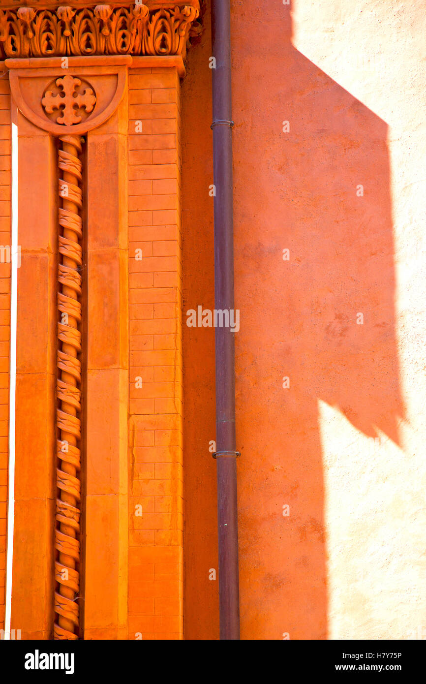 milan in italy old church concrete wall brick the abstract background ...