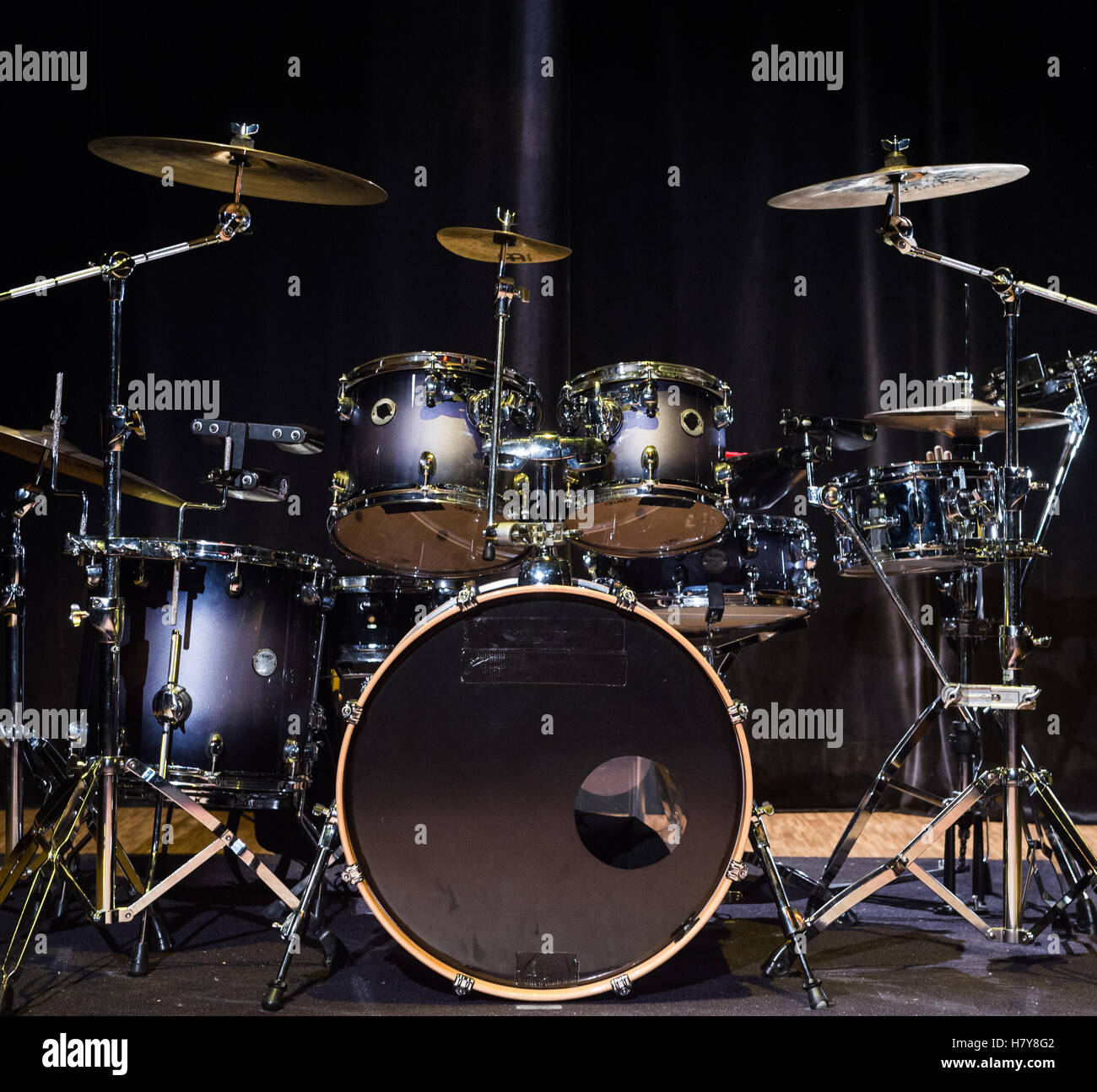Musical instrument, Drum Kit on the stage, France Stock Photo - Alamy
