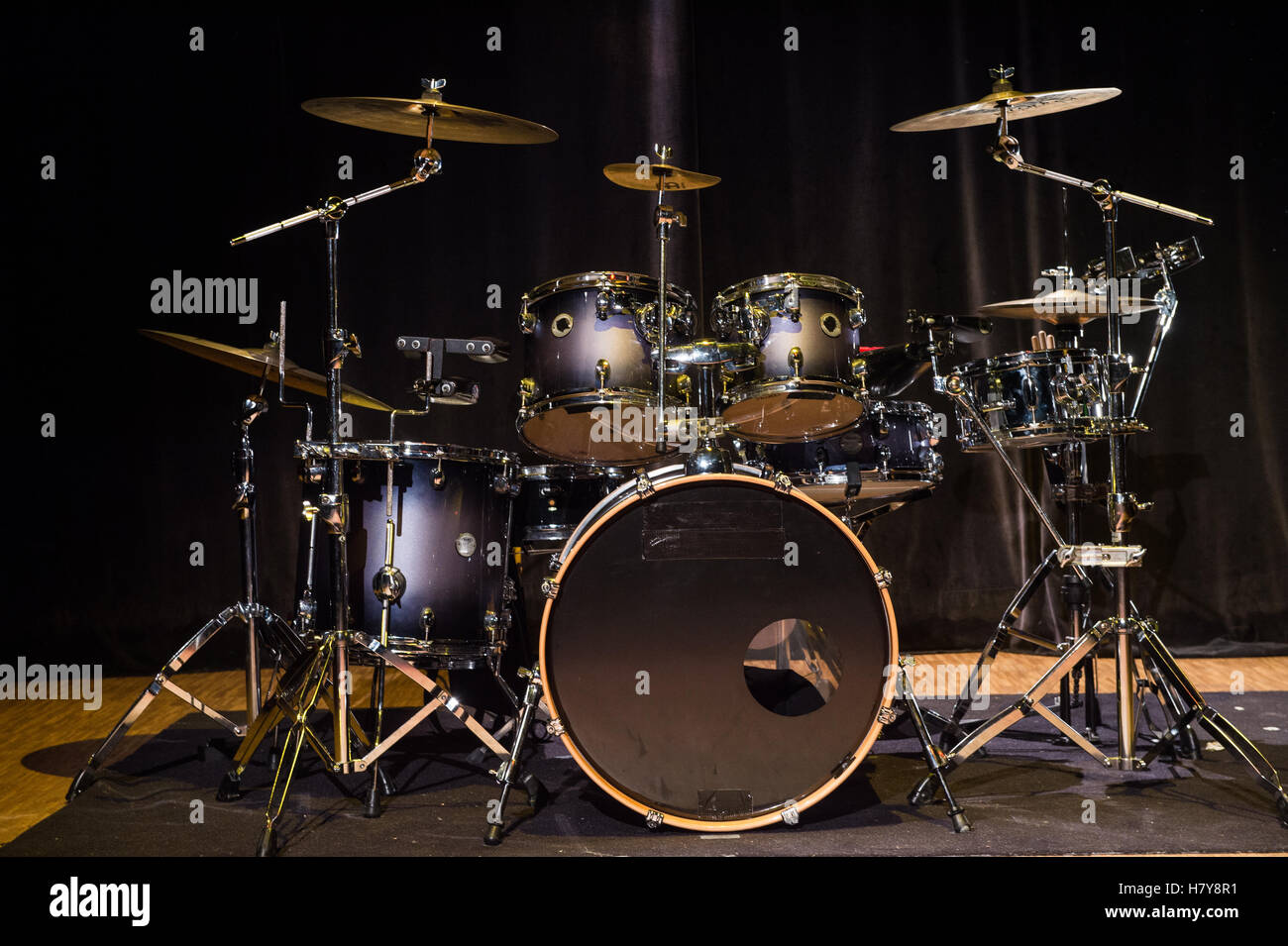 Musical instrument, Drum Kit on the stage, France Stock Photo - Alamy