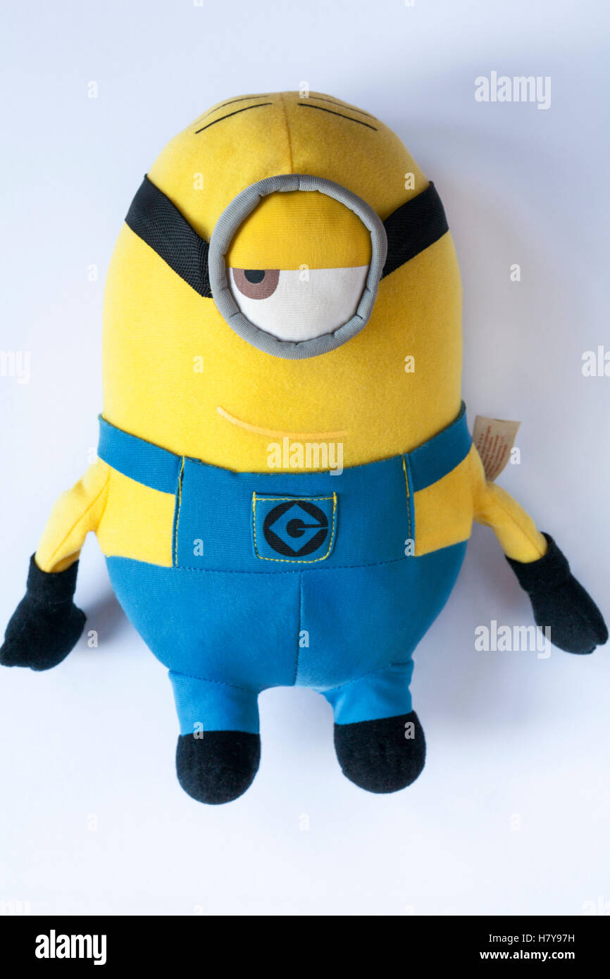 Minions soft cuddly toy isolated on white background - minion one eye ...