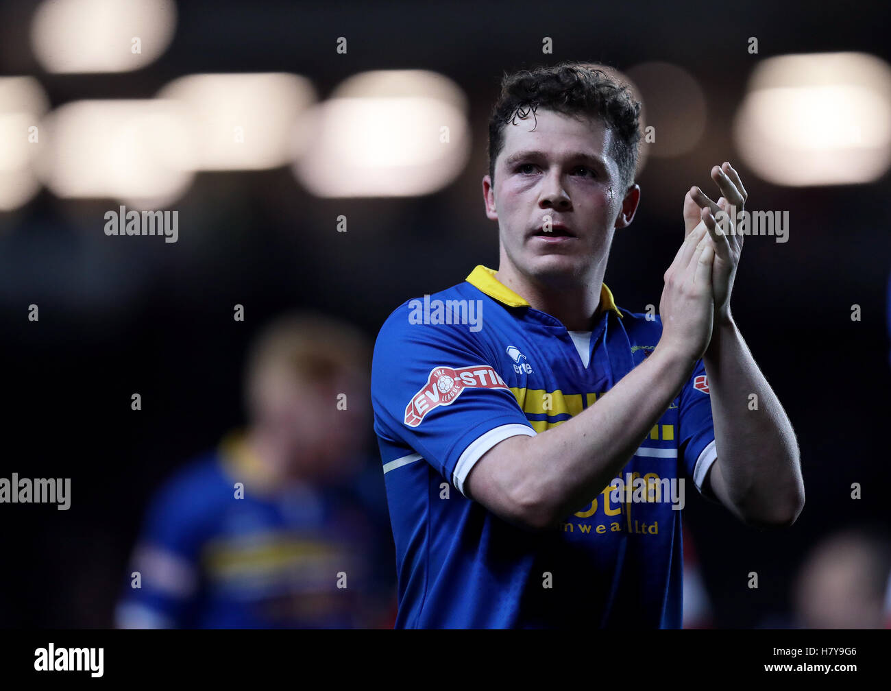 Spennymoor Town's Shane Henry acknowledges the fans Stock Photo - Alamy