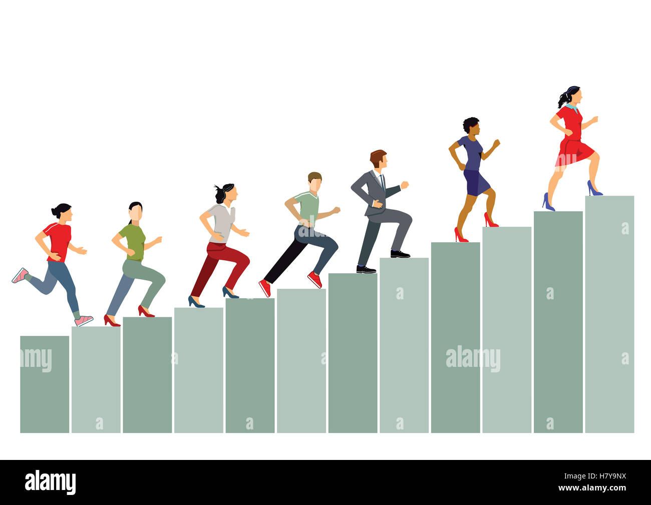 Successfully ascending, career advancement Stock Photo - Alamy