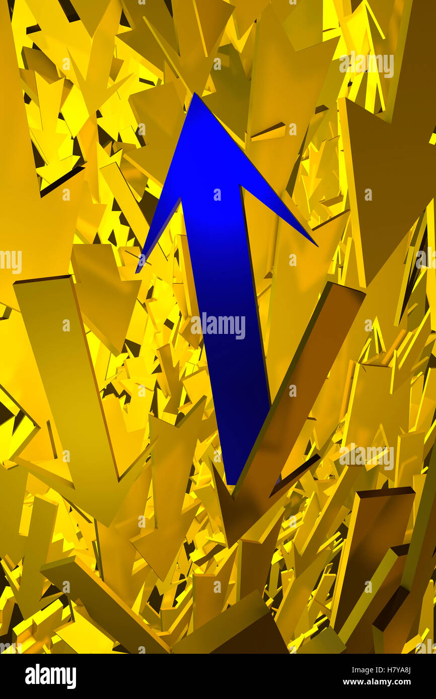 yellow and blue arrows Stock Photo - Alamy